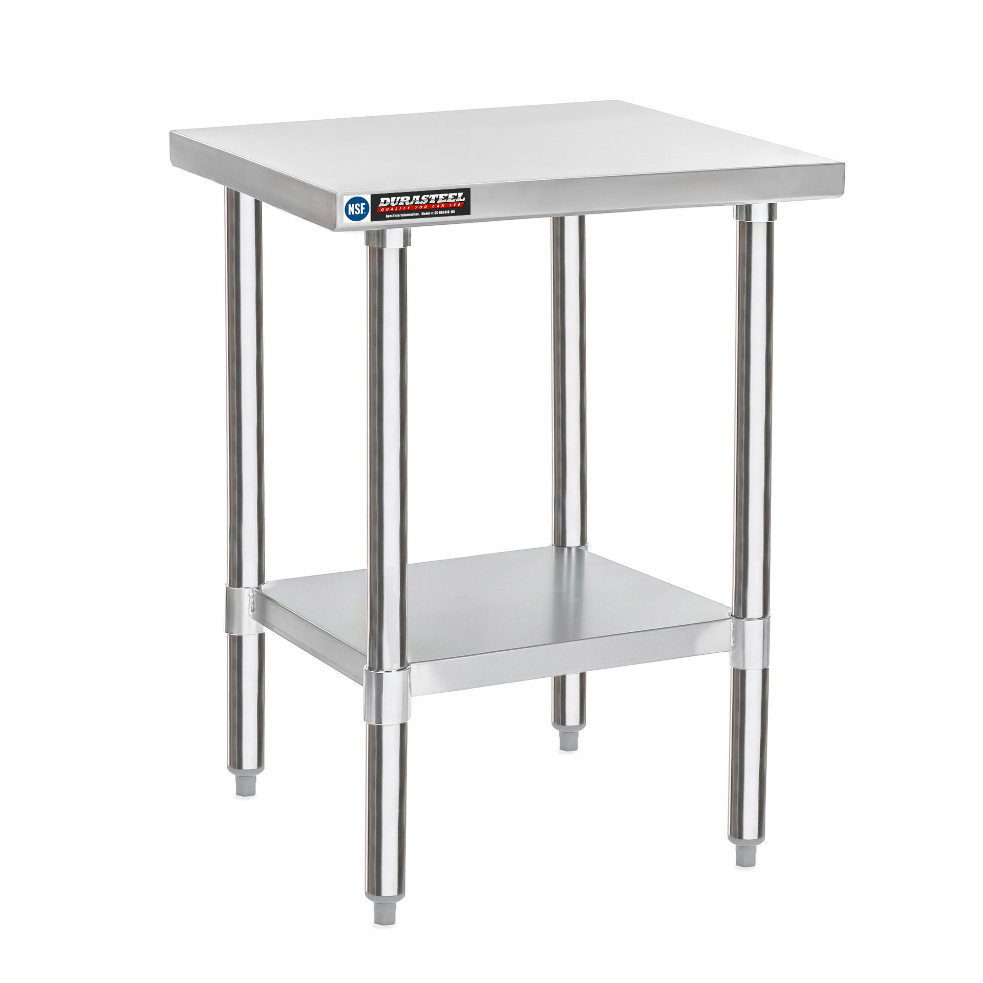 DuraSteel 24 x 18 Inch Commercial Stainless Steel Workbench Table with ...