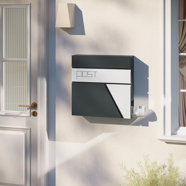 17 Stories Letterbox with newspaper compartment, mailbox with lock and ...