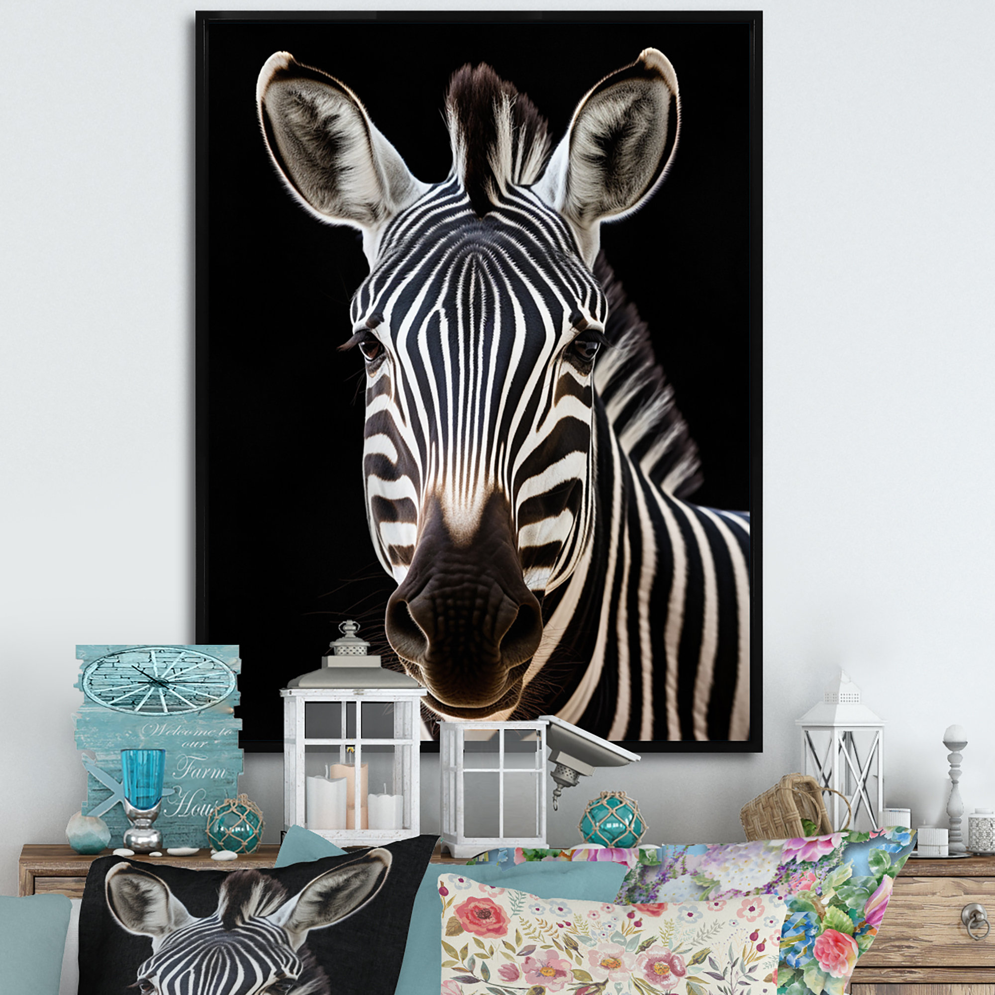 Ebern Designs Striking Zebra Patterns IV Framed On Canvas Print | Wayfair