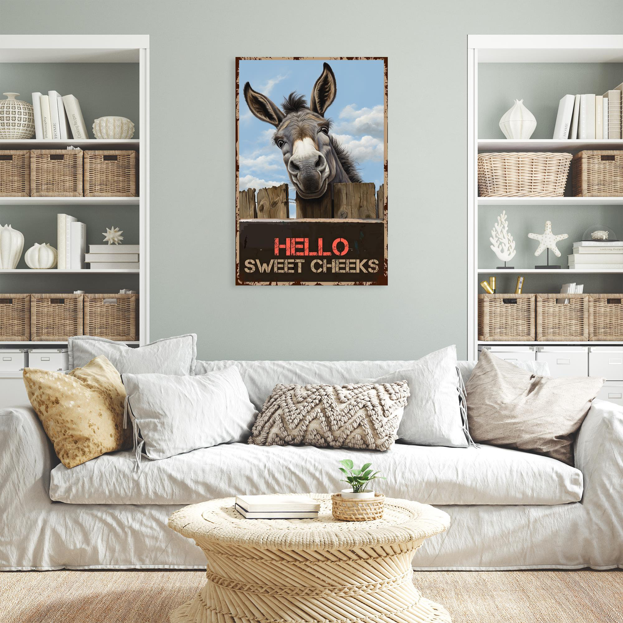 Trinx Donkey Hello Sweet Cheeks - 1 Piece Rectangle Grap Donkey Hello ...