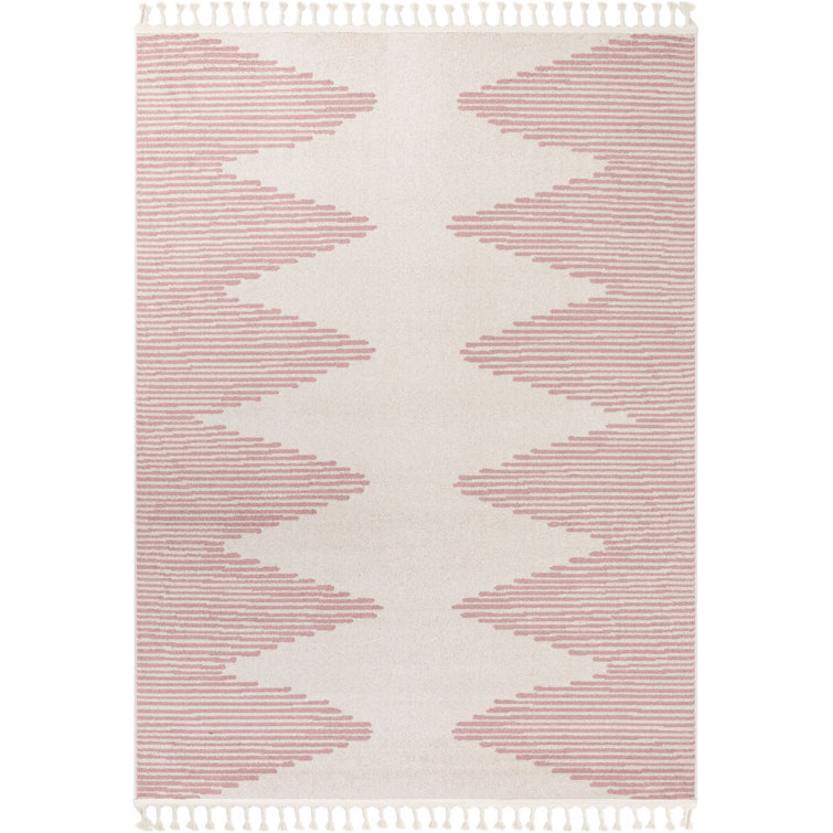 Well Woven Loop-De-Loop Geometric Power Loom Blush/Ivory Area Rug ...