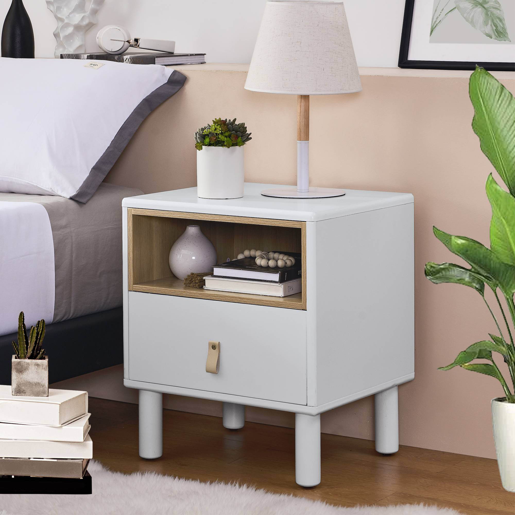 Ebern Designs Modern Style Single Drawer Bedside Table - Wayfair Canada