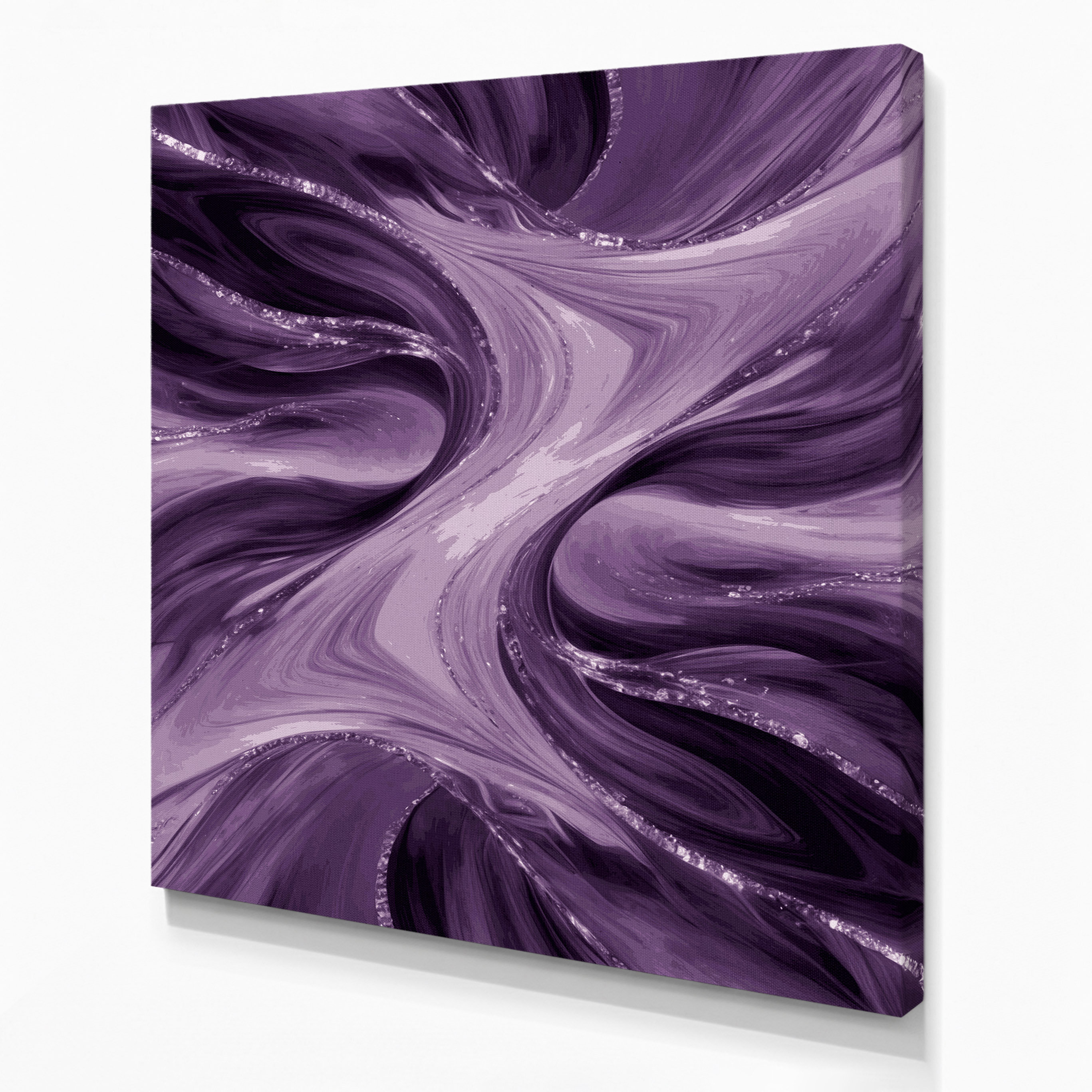 Mercer41 Abstract Landscape 66 Purple Canvas Wall Art | Wayfair