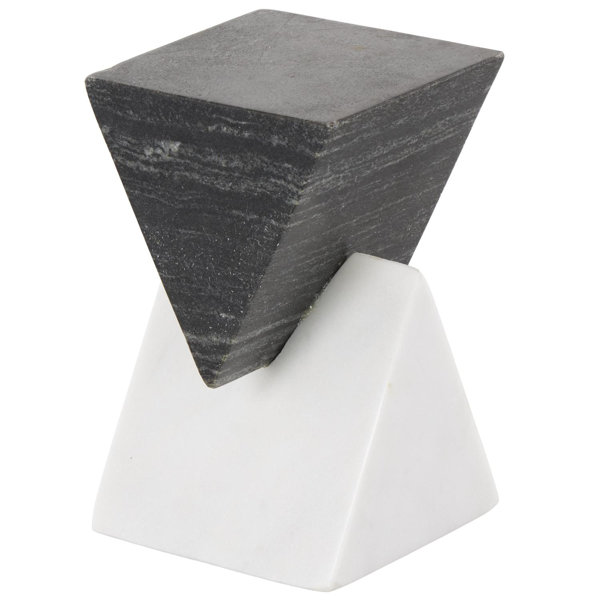 Wrought Studio™ Cole And Grey Marble Stacked Pyramid Geometric ...