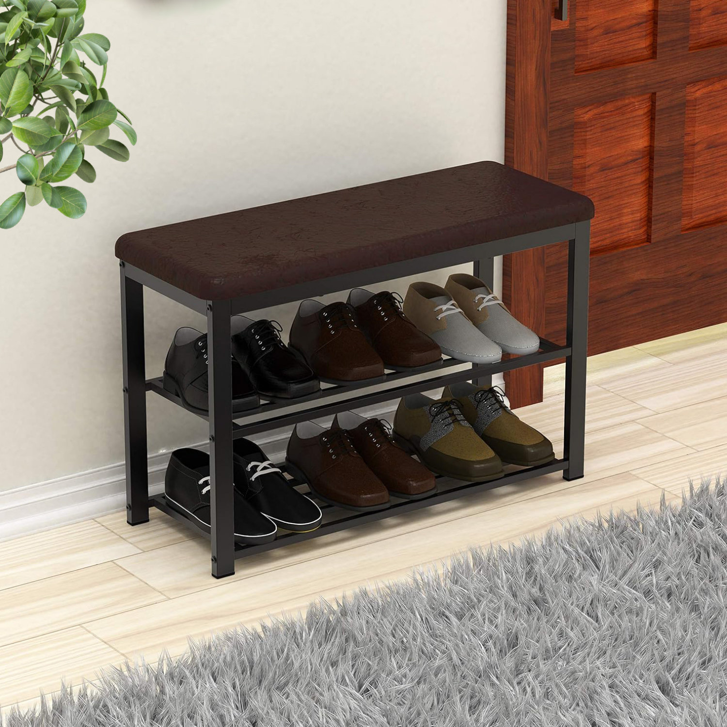 17 Stories Entrance shoe rack Bench - Wayfair Canada