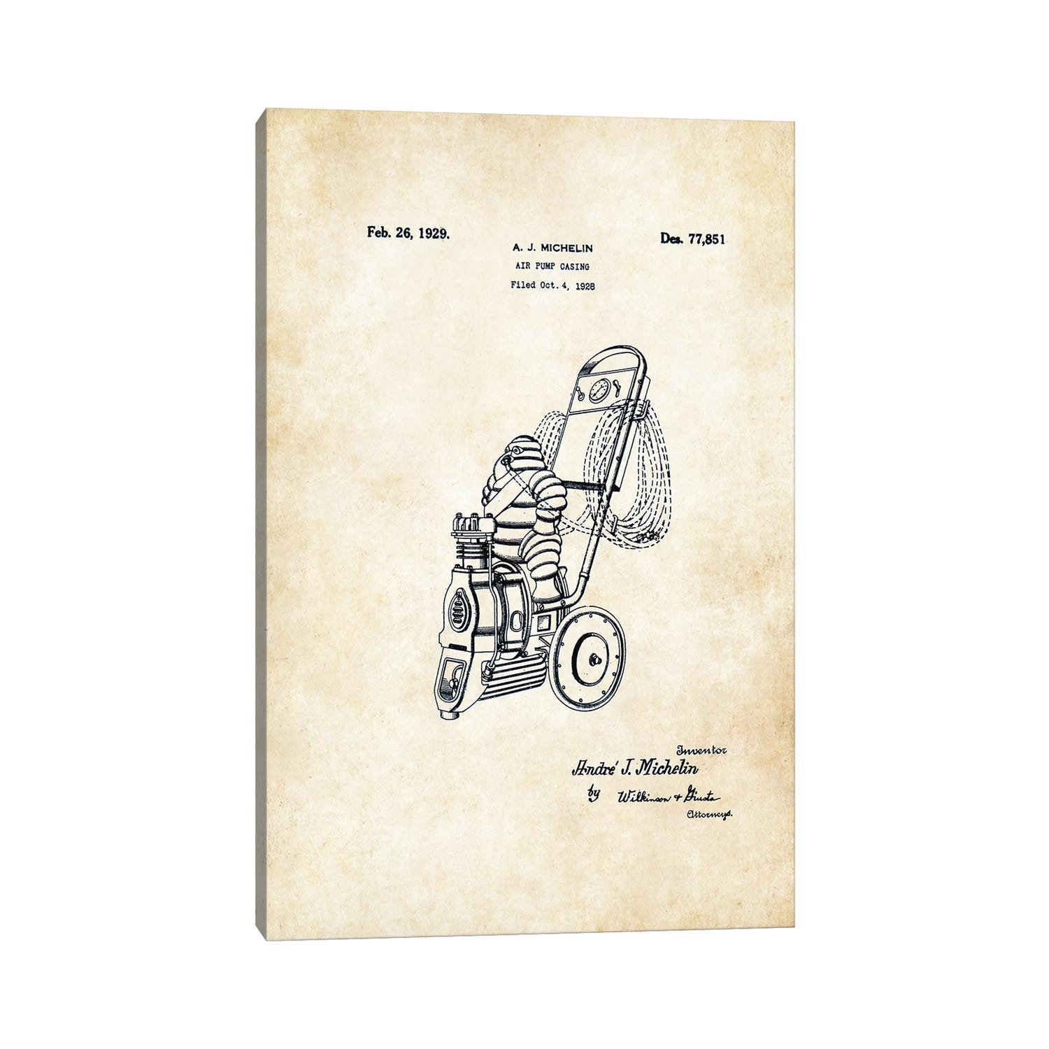 East Urban Home Michelin Man by Patent77 - Wrapped Canvas Drawing Print ...