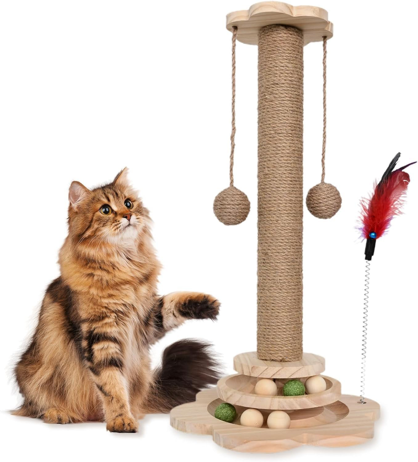 George Oliver Wooden Cat Scratching Post - Wayfair Canada
