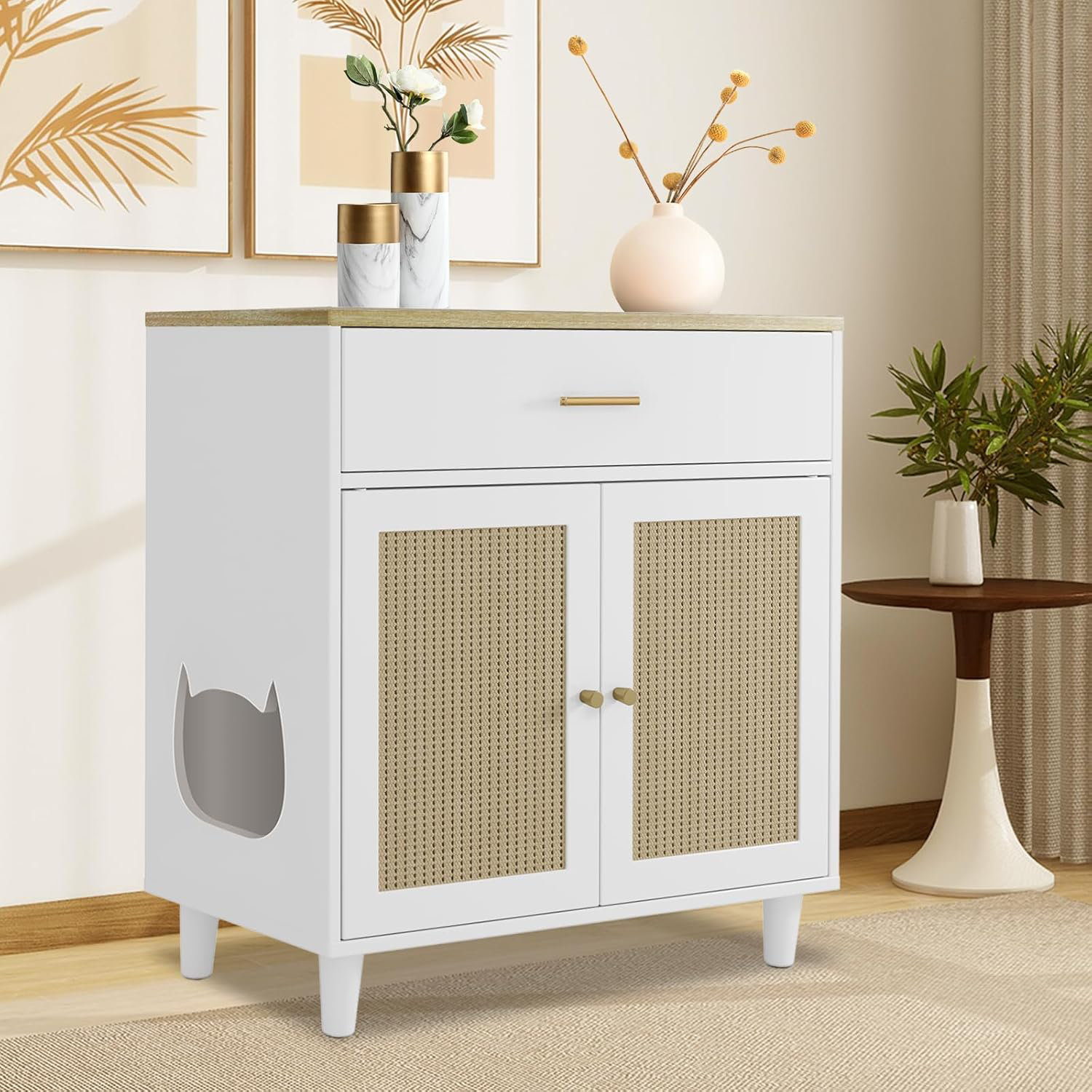 Tucker Murphy Pet™ Cat Litter Box Enclosure Furniture Hidden, 31.5 ...