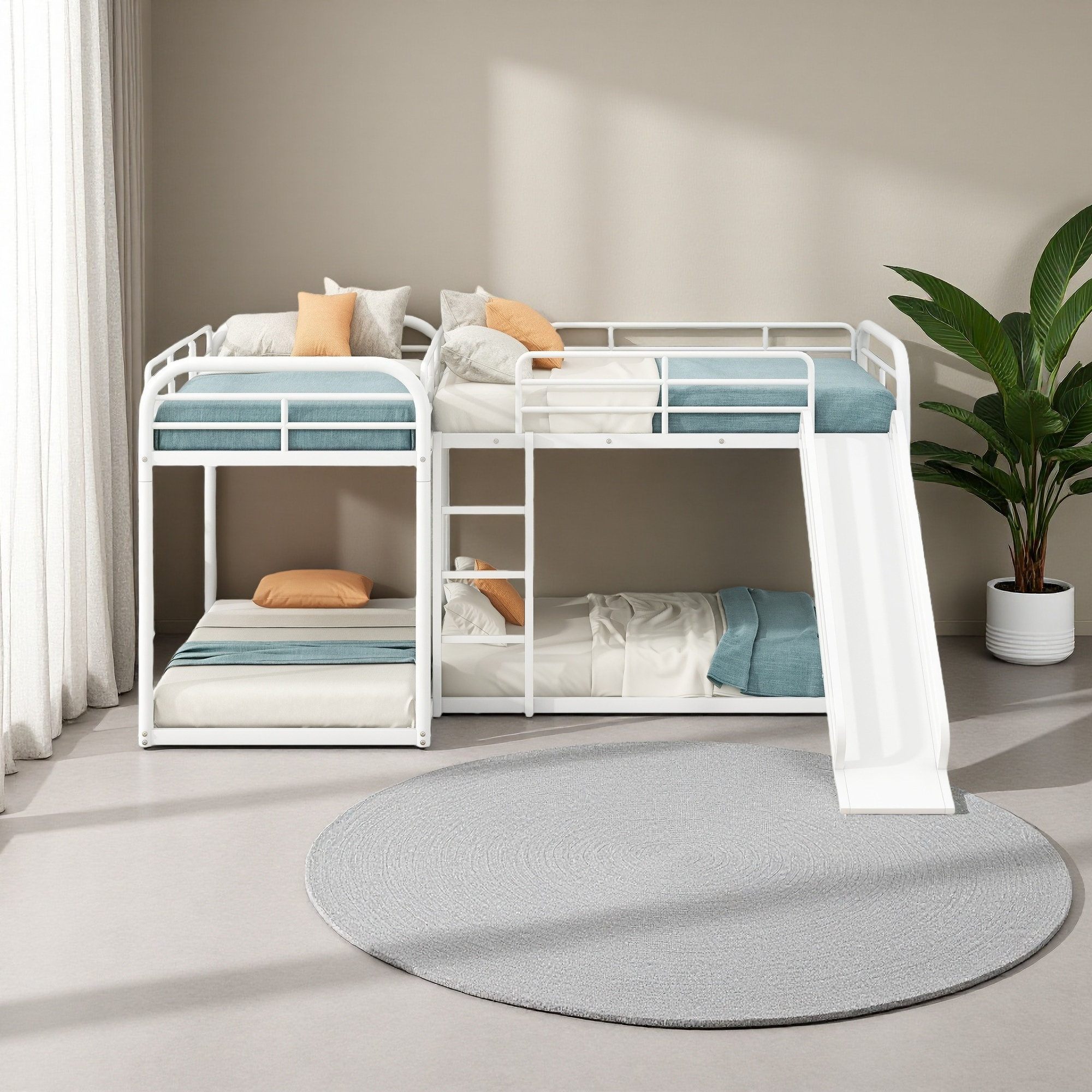 Isabelle & Max™ Full And Twin Size L-Shaped Bunk Bed With Slide And ...