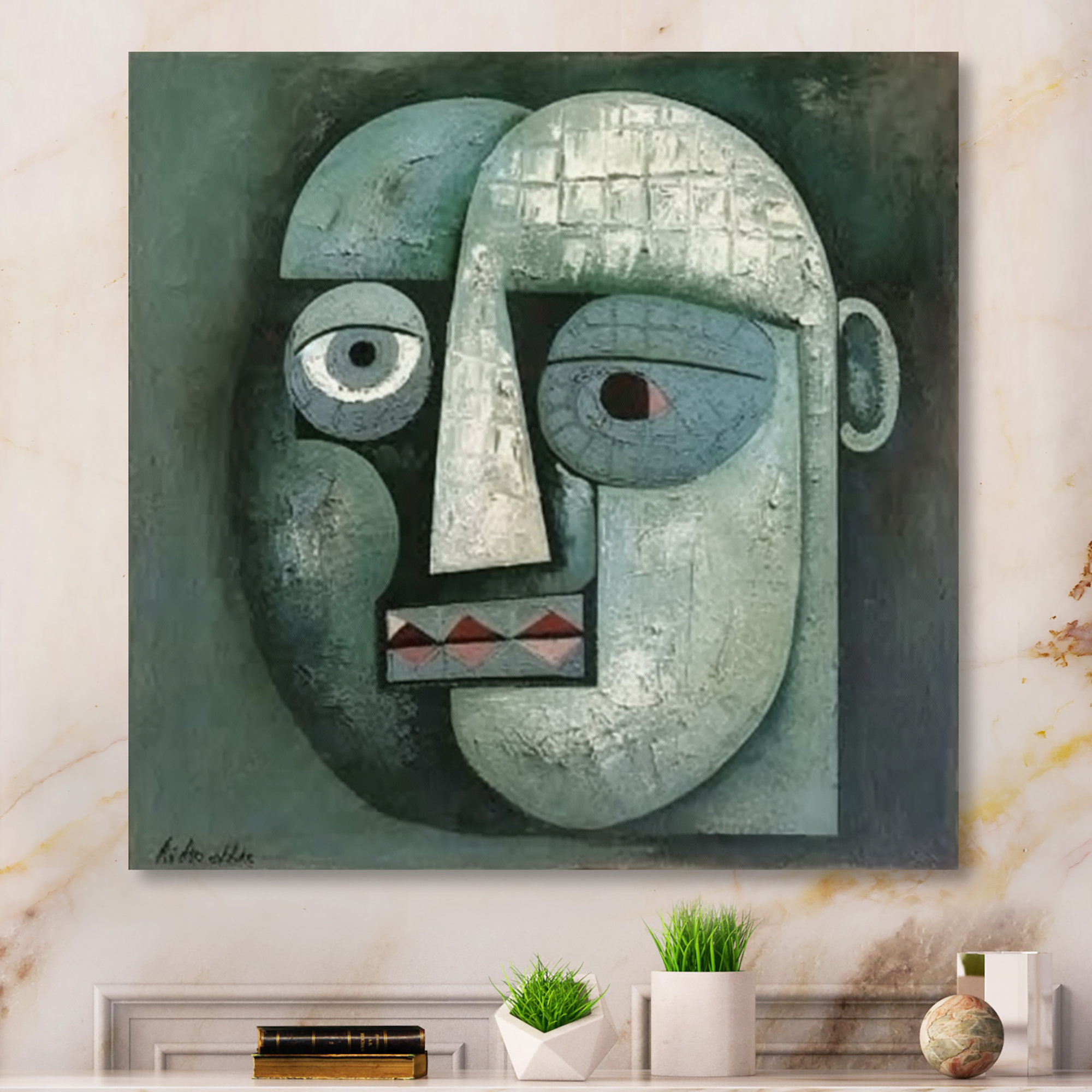 Trinx Abstract Mask Portrait Picasso Hommage - Print on Canvas ...