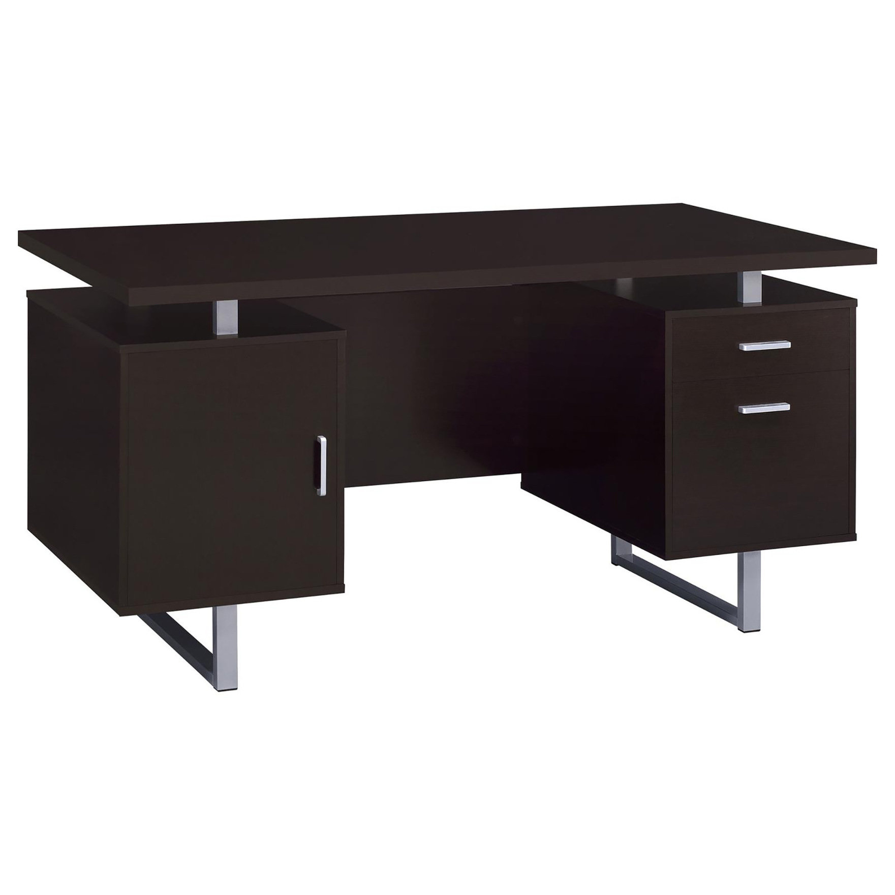 Latitude Run® Cappuccino Office Desk With Storage Features - Enhance ...