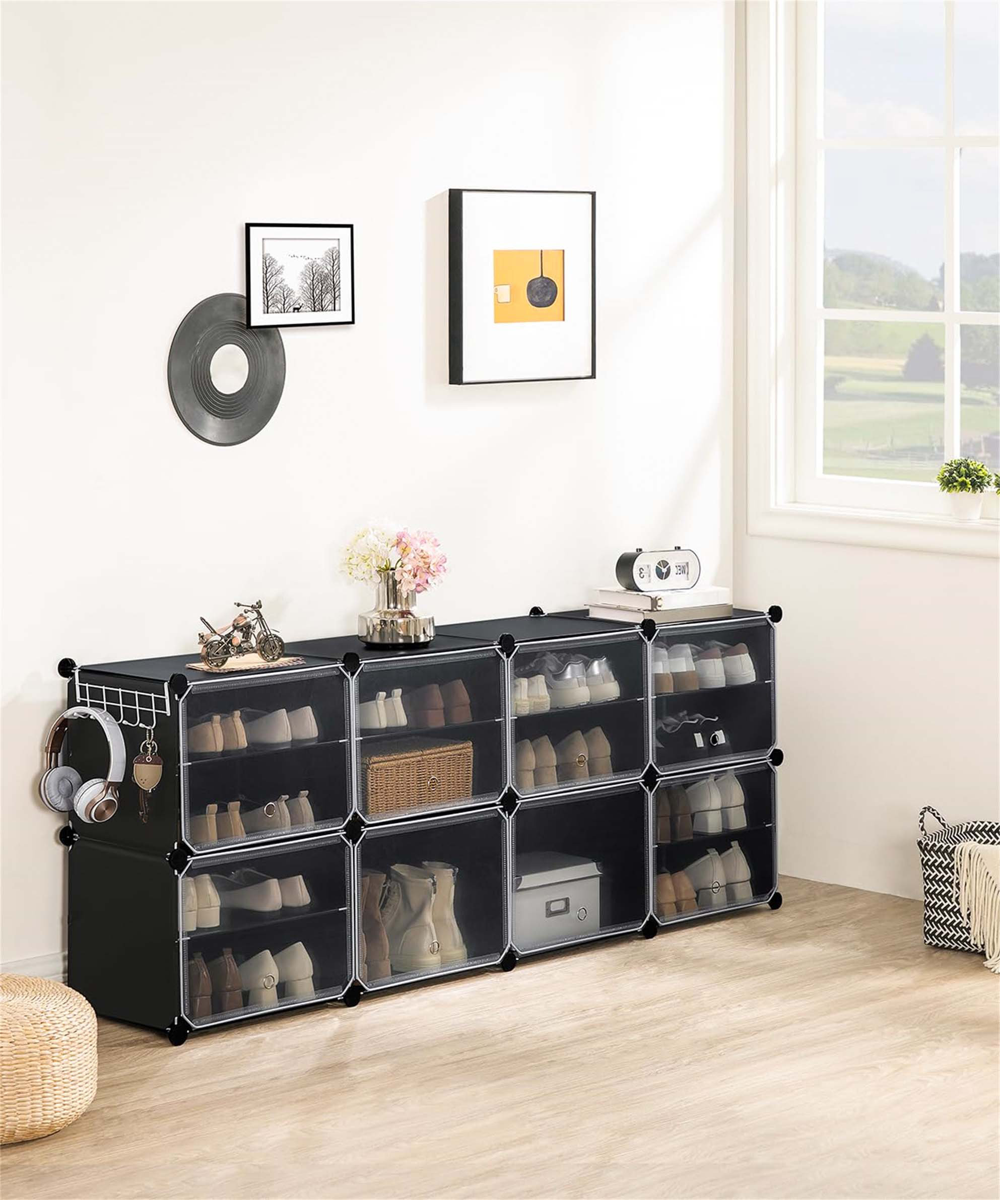Rebrilliant 8 Cubes Shoe Organizer With Doors | Wayfair
