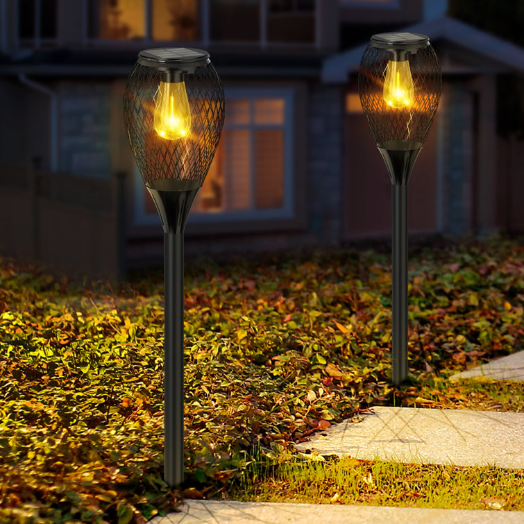 NENRENT Matte Black Low Voltage Solar Powered Integrated LED Pathway ...