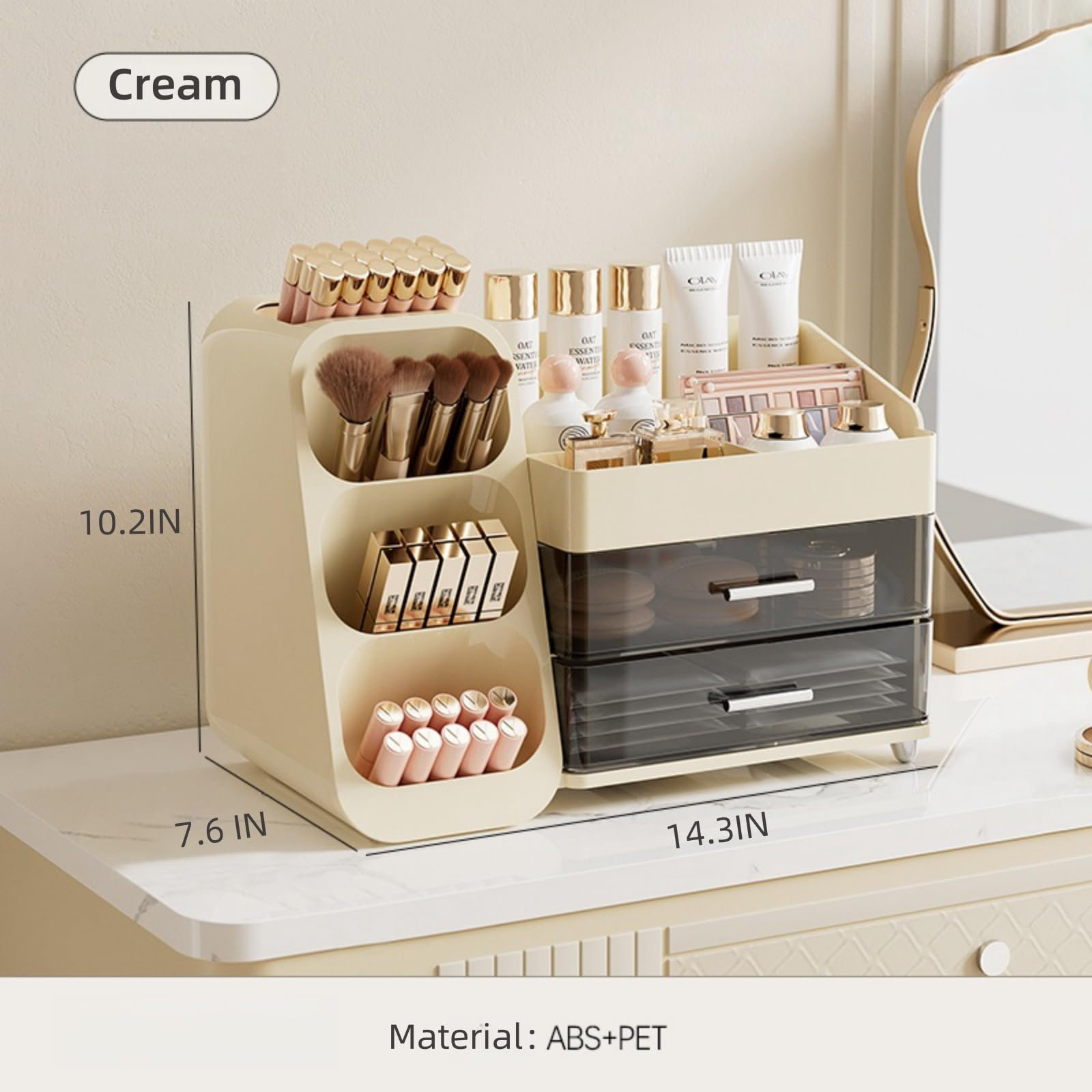 Rebrilliant Makeup Organizer With Drawers,Large Capacity Countertop ...