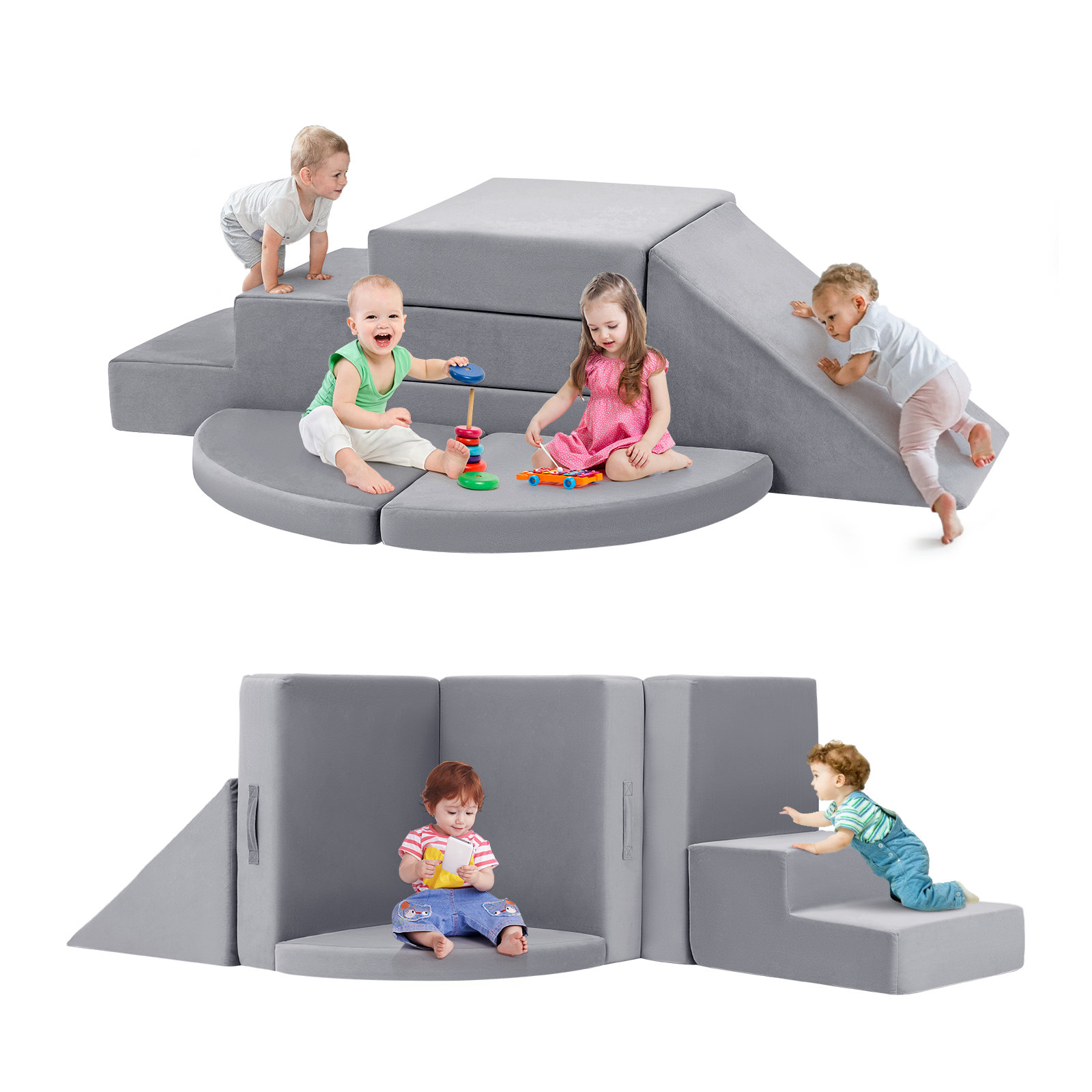 NLDD 5Pcs Foam Climbing Blocks For Toddlers 1-3, Baby Climbing Blocks ...