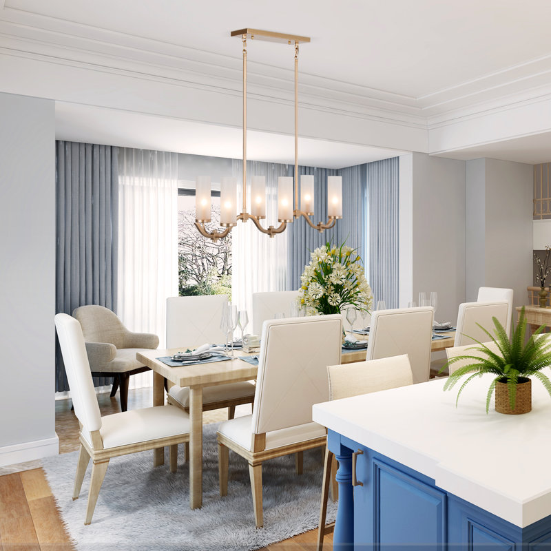 Everly Quinn Acari 6 - Light Unique / Statement Linear Chandelier ...