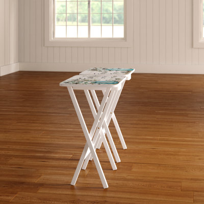 Laurel Foundry Modern Farmhouse Senters Wood Rustic TV Tray Table Set ...