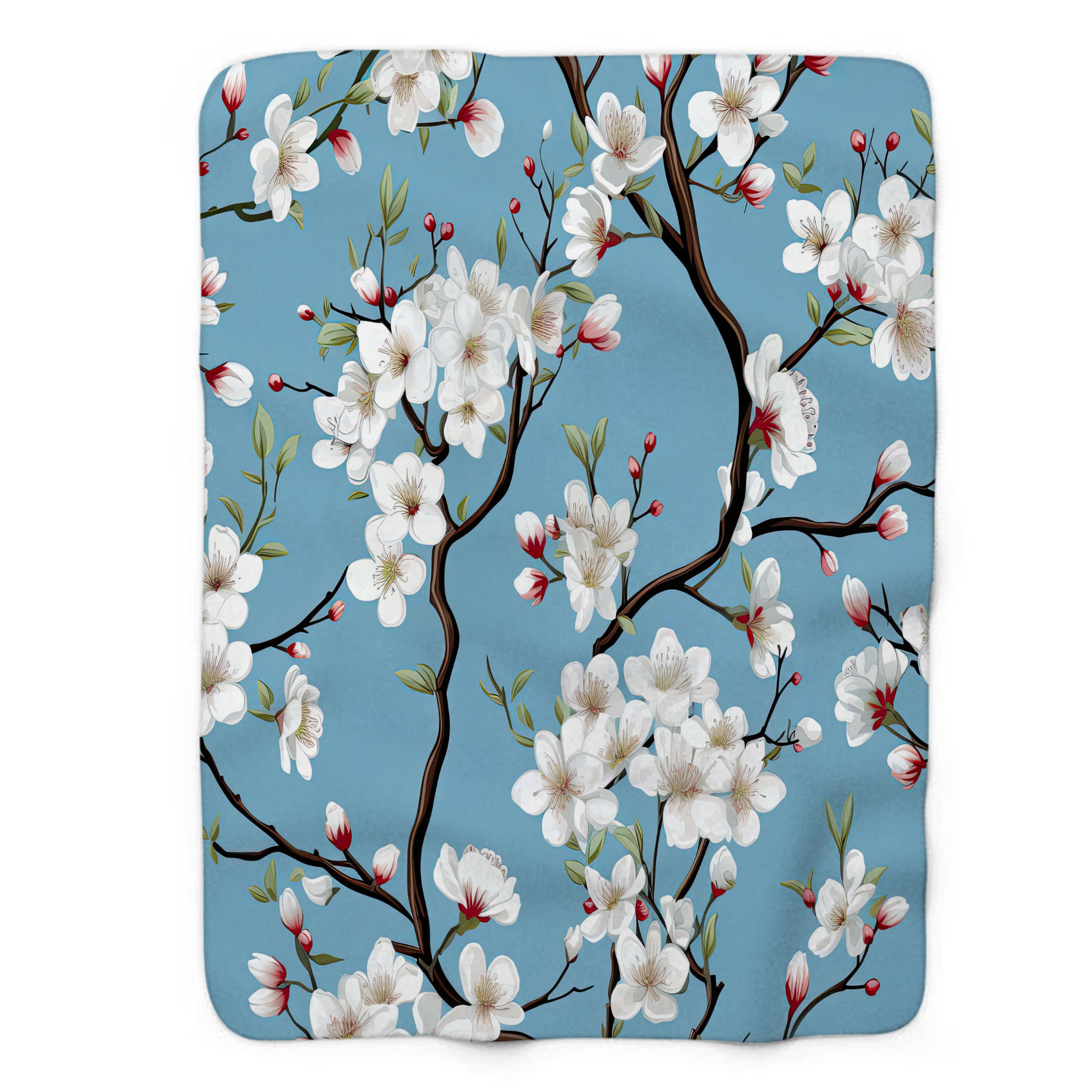 MentionedYou Floral Branch Flourish - 1 Piece Premium Sherpa Bl Throw ...