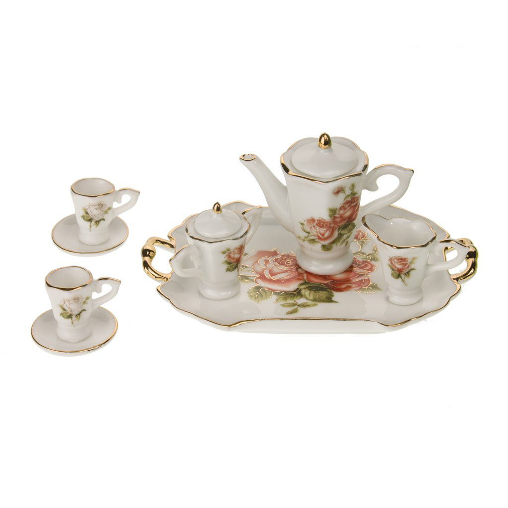 August Grove® Ebel Miniature Porcelain China Tea Set for 2 People | Wayfair