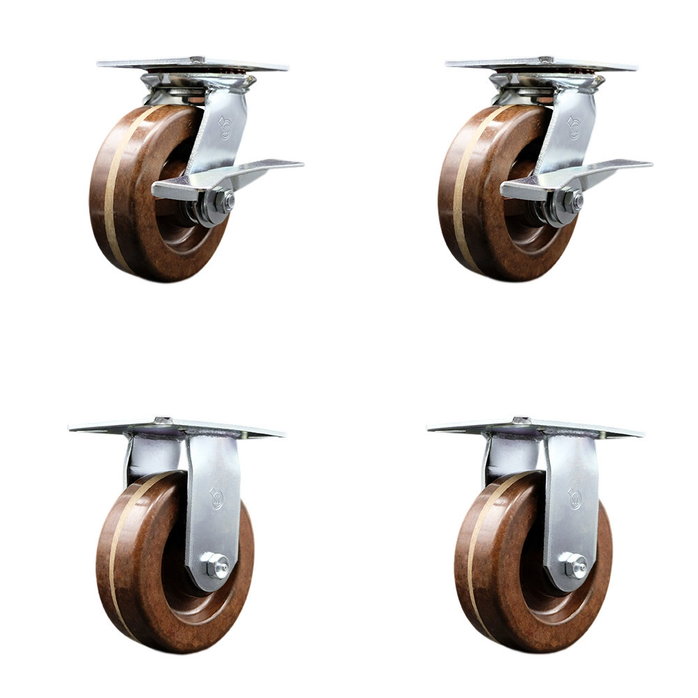 Service Caster 4 Piece High Temp Phenolic Caster Set | Wayfair
