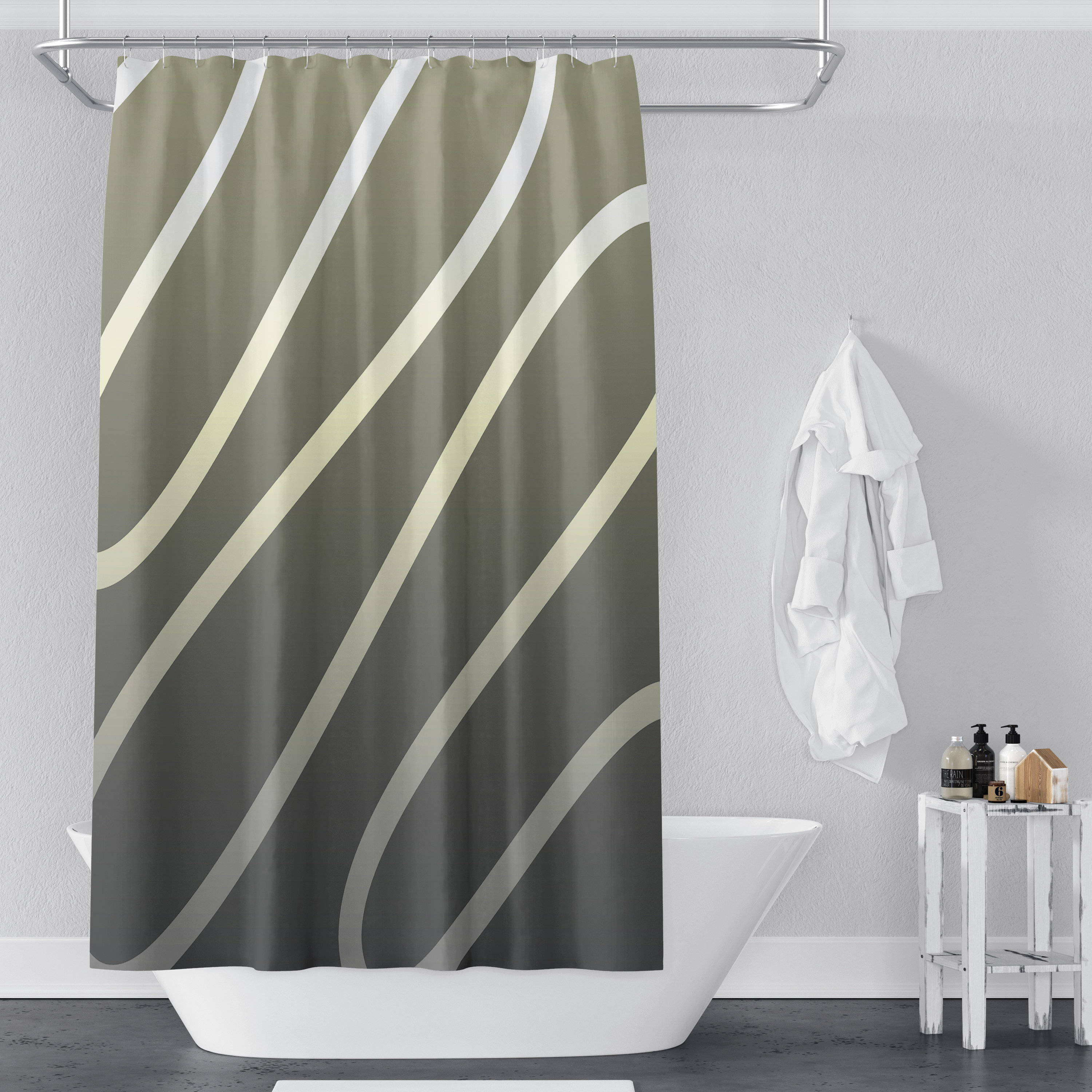 East Urban Home Breelynn Abstract Shower Curtain | Wayfair