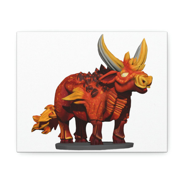 Trinx Fire Bull - Unframed Illustration on Canvas | Wayfair