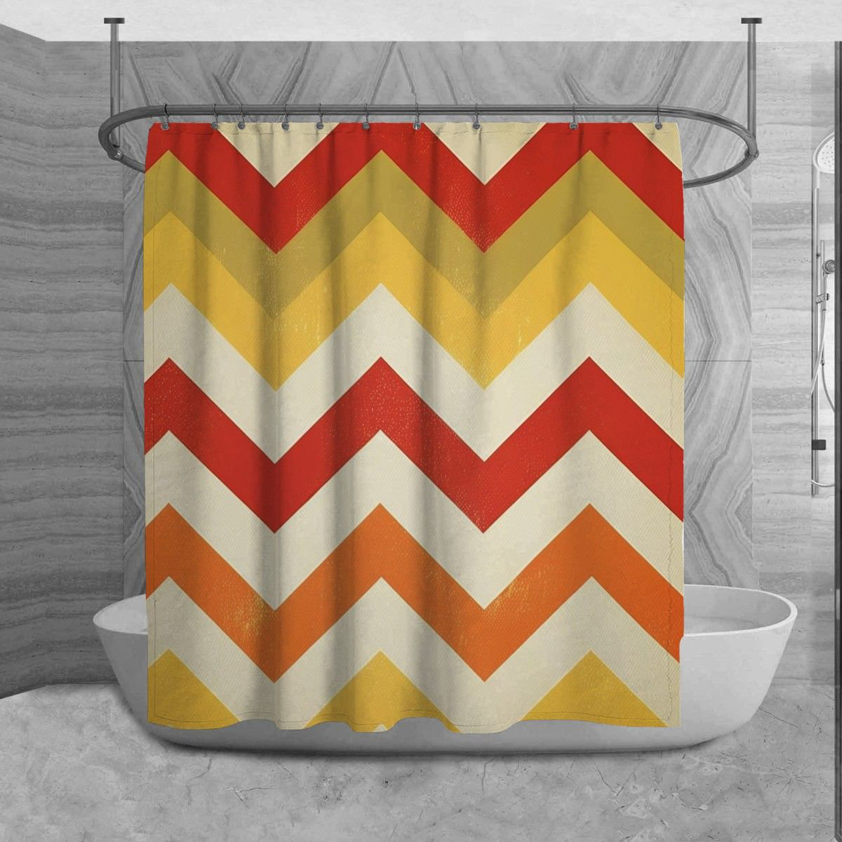 East Urban Home Hademar Chevron Shower Curtain Wayfair