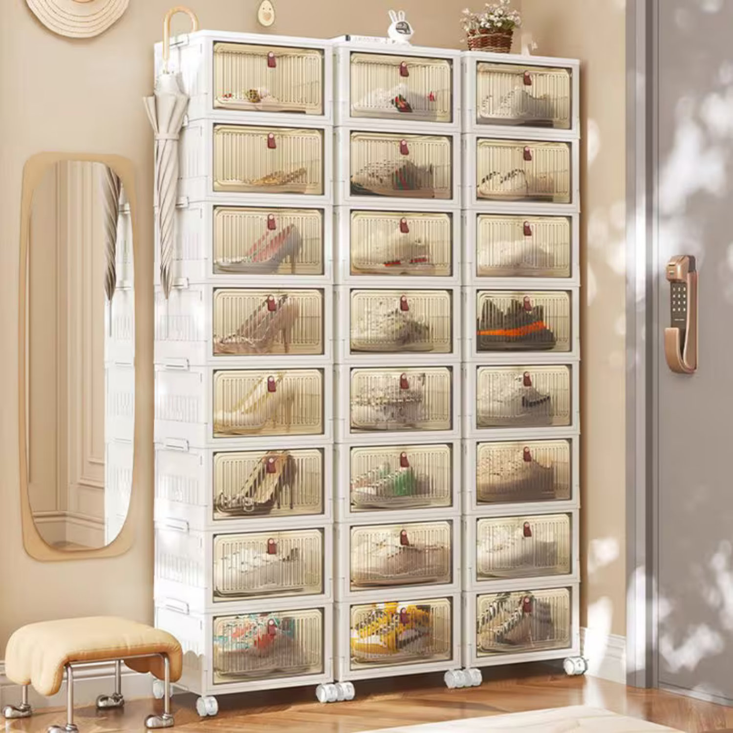 Rebrilliant 20 QT, 8 Tiers Collapsible Storage Bins Organizer ...