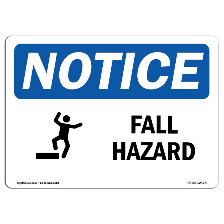 SignMission Fall Hazard Sign with Symbol | Wayfair