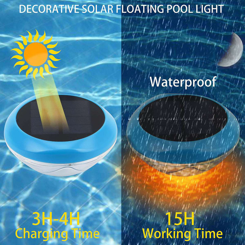 Deago 2.3" Solar Powered Integrated LED Color Changing Outdoor Floating ...