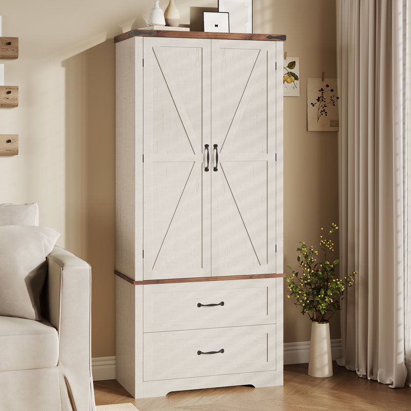 Gracie Oaks Farmhouse Kitchen Pantry Storage Cabinet | Wayfair