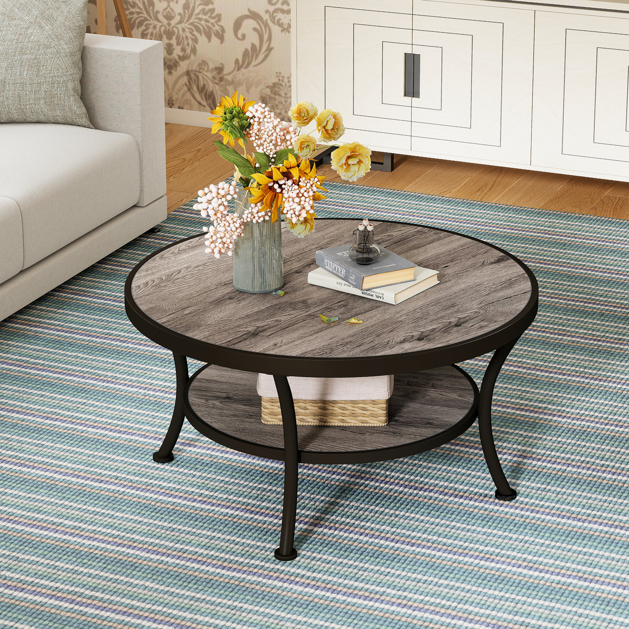 17 Stories Aderes 2-tier Wood Coffee Table with Storage & Reviews ...