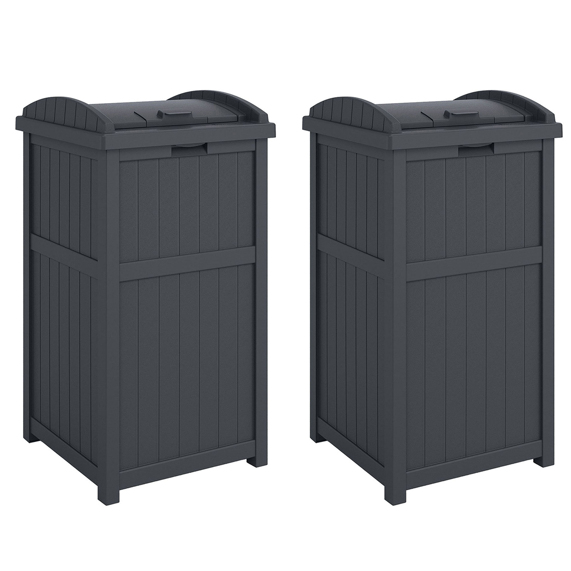 Suncast Trash Hideaway Outdoor Gallon Garbage Waste Can Bin & Reviews ...