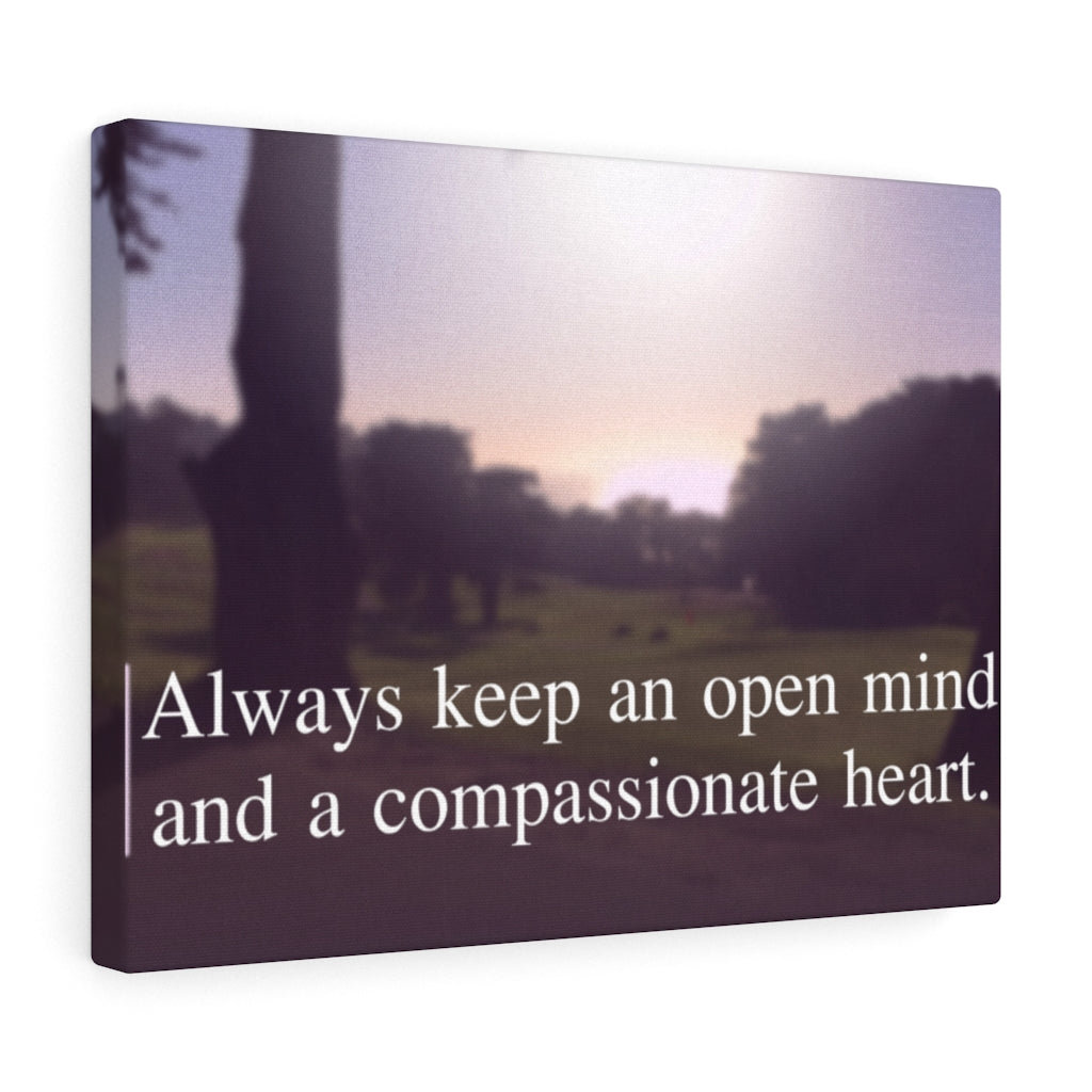 Blue Elephant Always Keep Open Mind - Wrapped Canvas Typography ...
