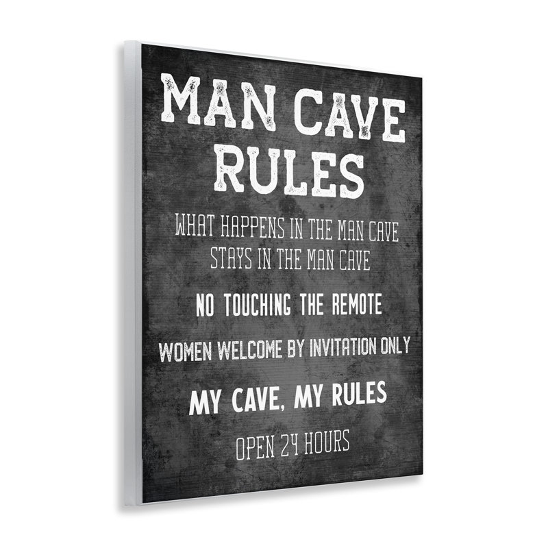 Ophelia & Co. My Man Cave Rules Wall Plaque Art by CAD Designs | Wayfair