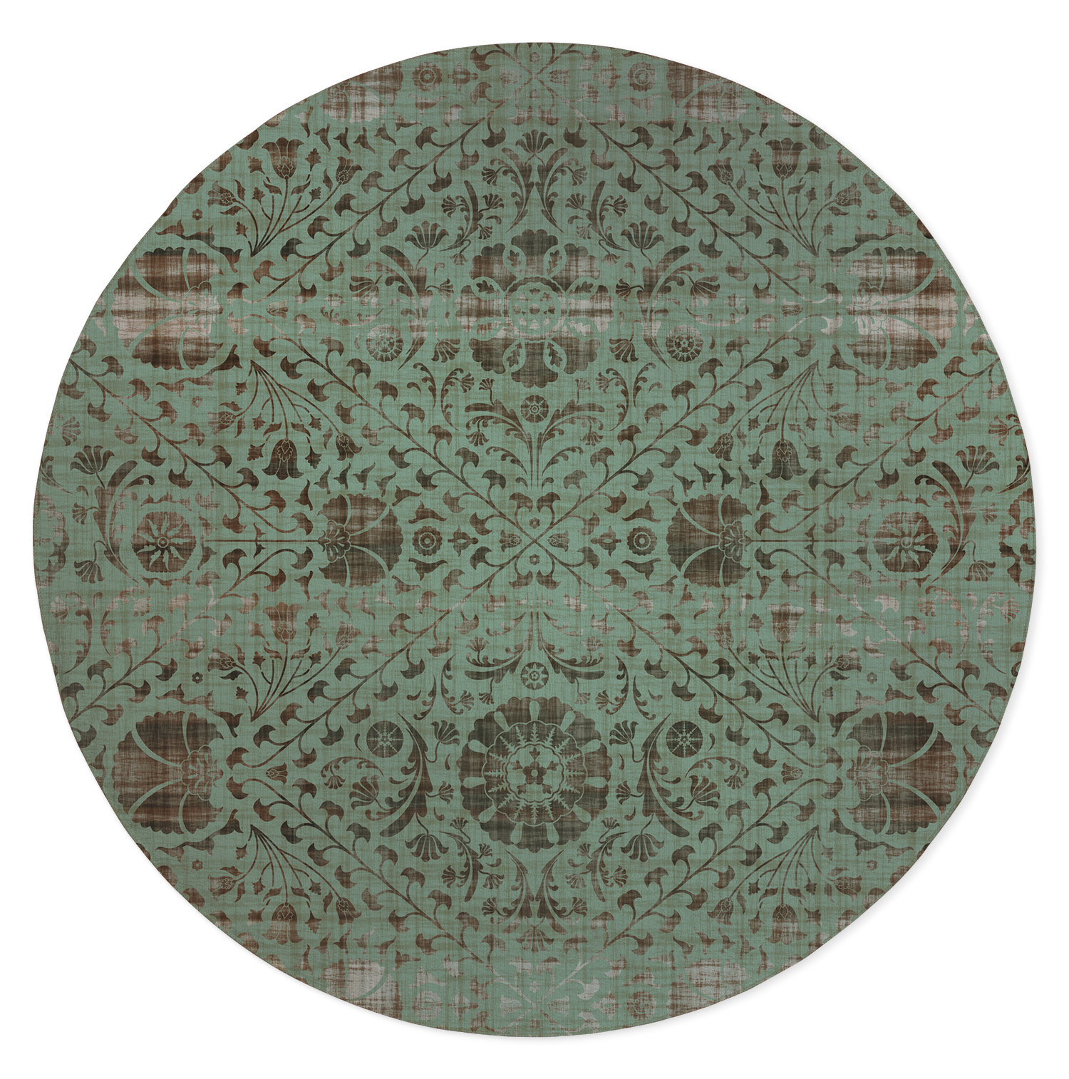 Bungalow Rose Floral Green/Brown Area Rug | Wayfair