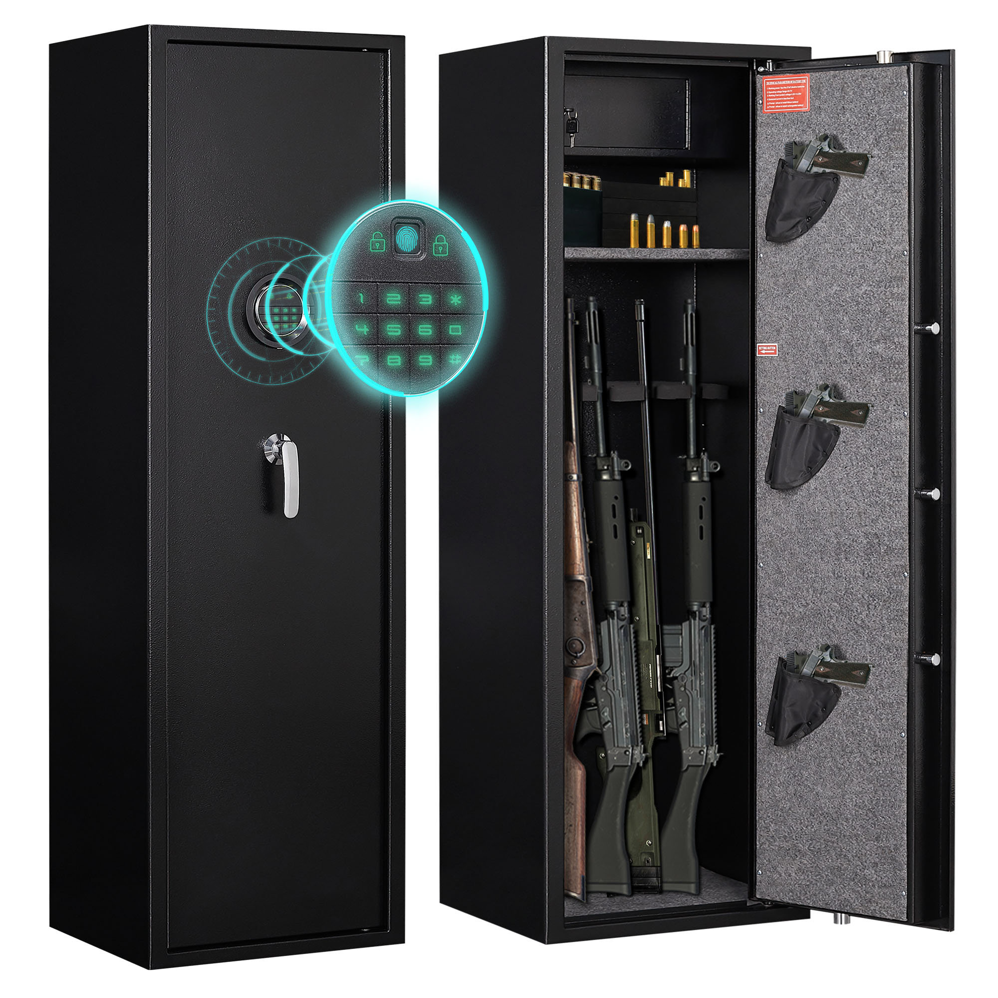 GOGEXX Fingerprint Gun Safes for Home Rifle and Pistols | Wayfair
