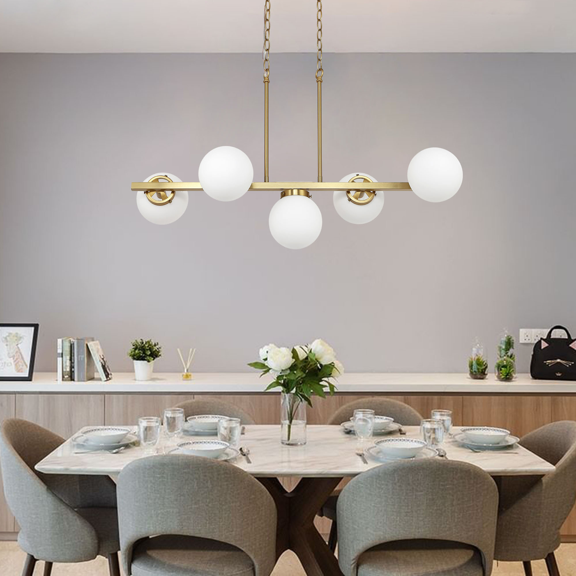 Willa Arlo™ Interiors Renley 5 - Light Kitchen Island Pendant with ...