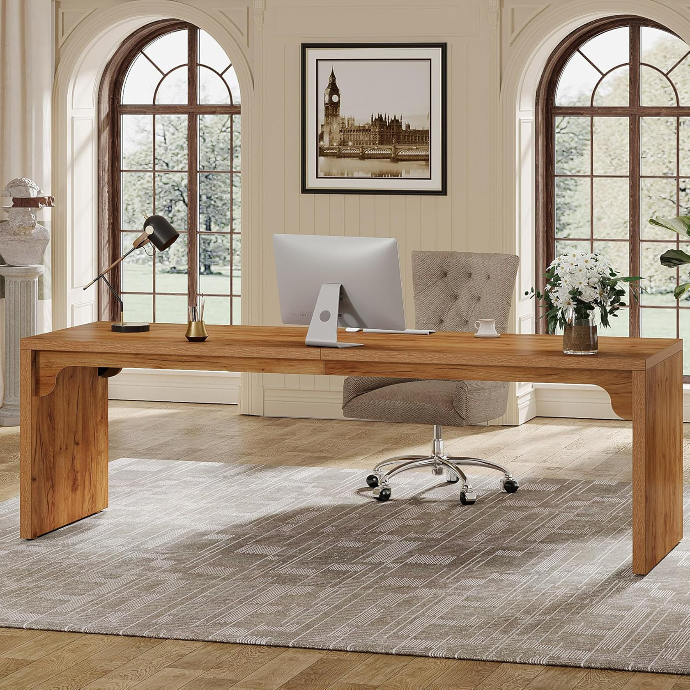 George Oliver Extra Long 2-Person Computer Desk - Wayfair Canada