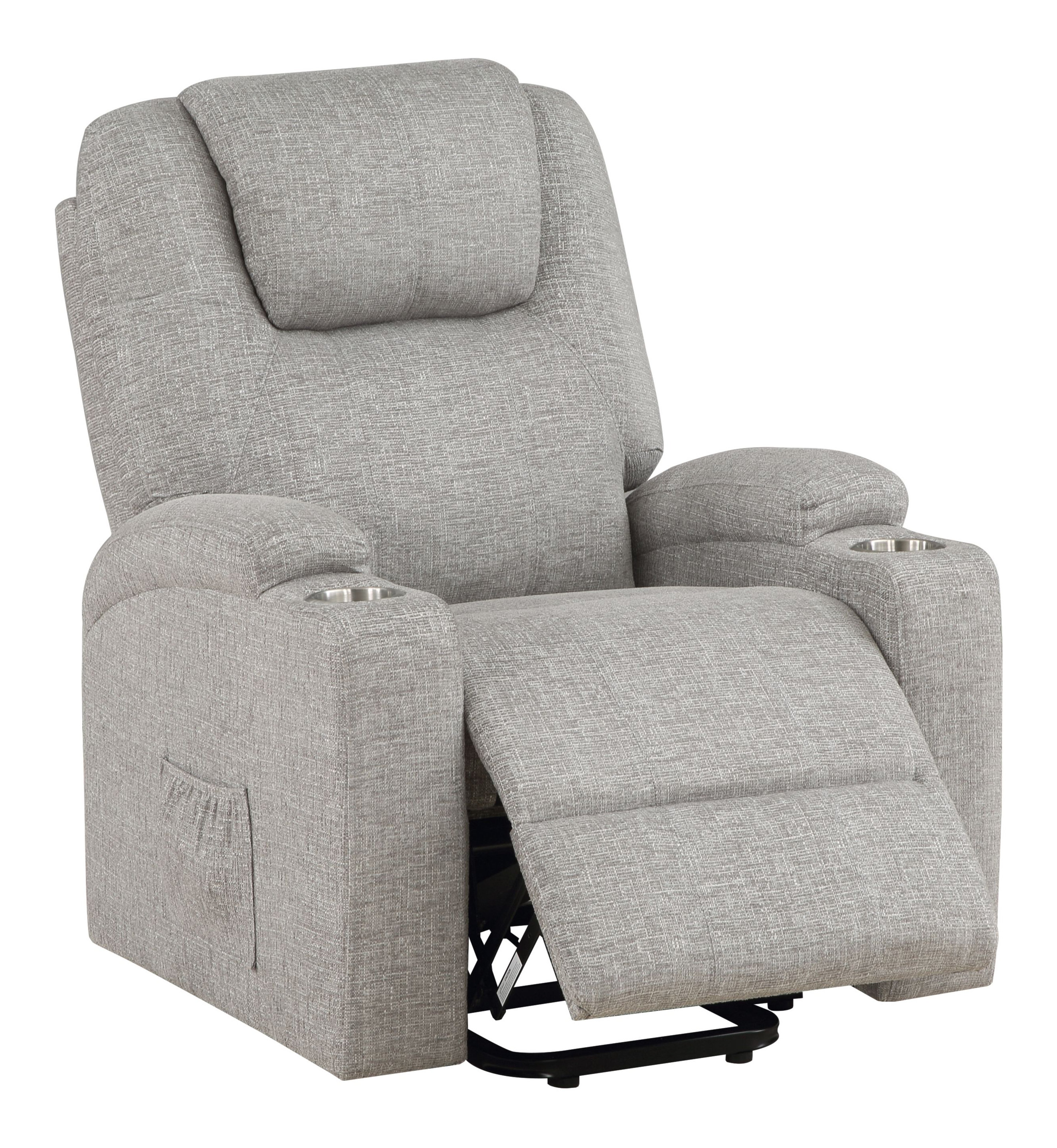 Latitude Run® Shatima Upholstered Recliner with Power Lift and Massage in Light Gray | Wayfair