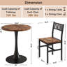 17 Stories 3-Piece Round Dining Table Set, Industrial Style Small ...