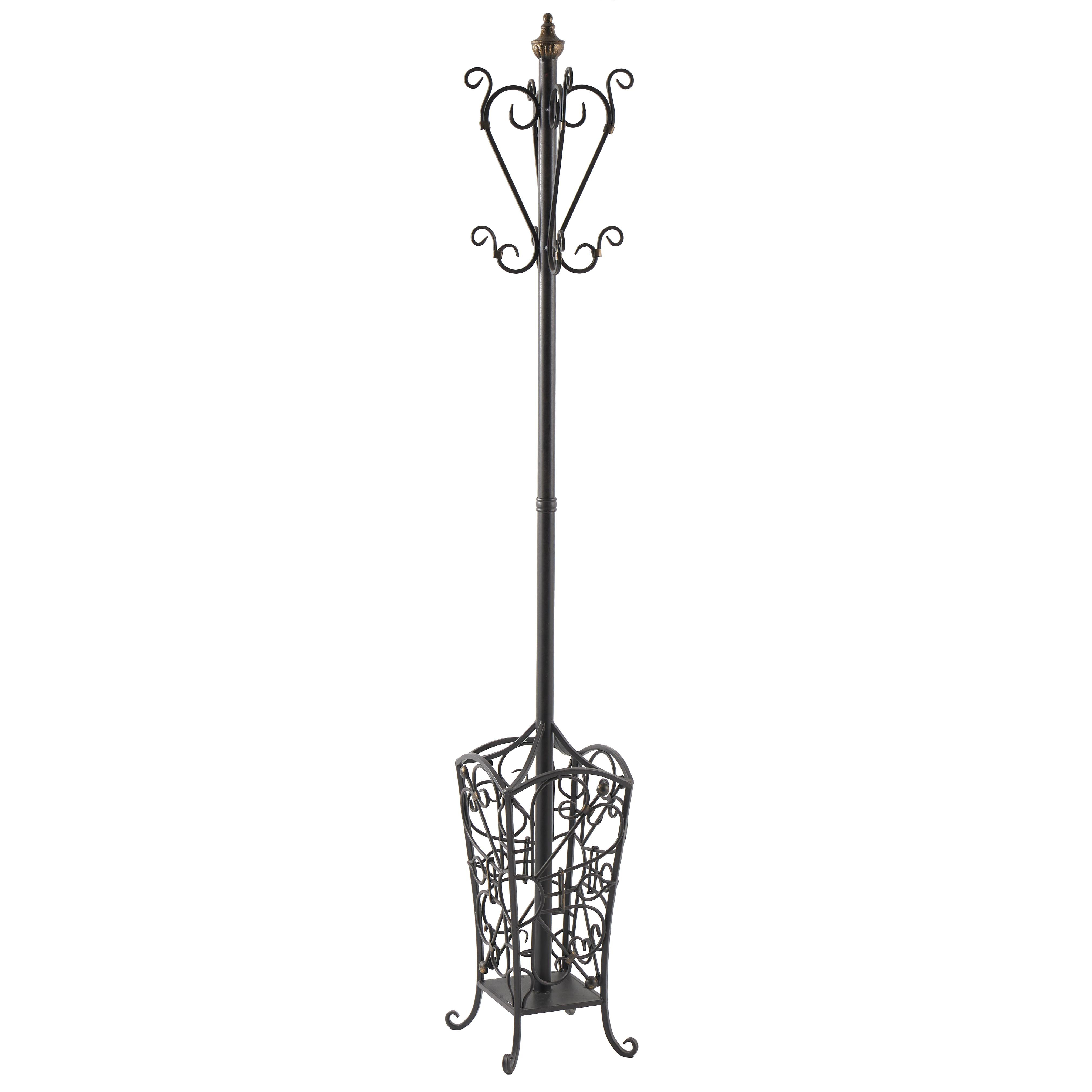 Astoria Grand Metal Vintage Style Coat Rack with Scroll Designs ...