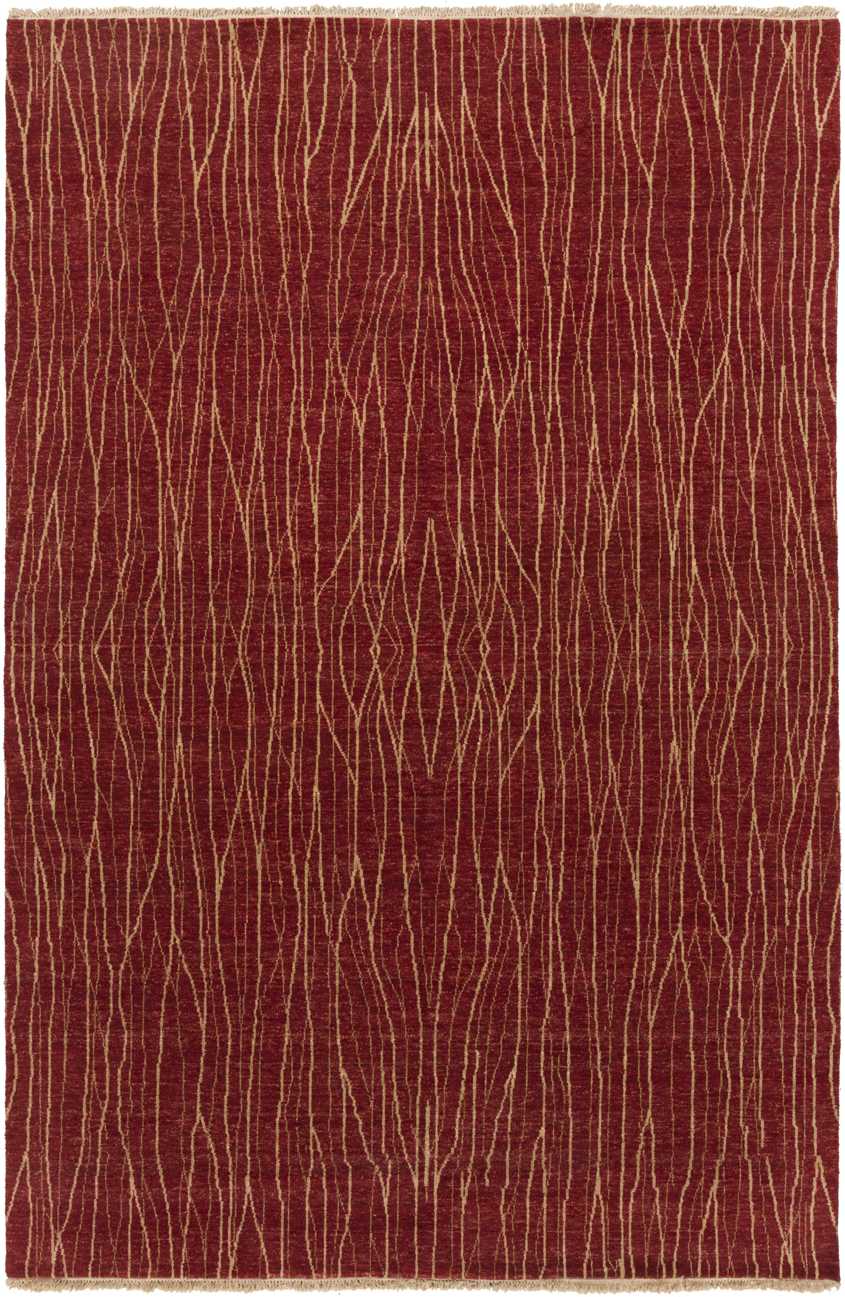 Orren Ellis Syri Cherry / Beige Solid Rug | Wayfair