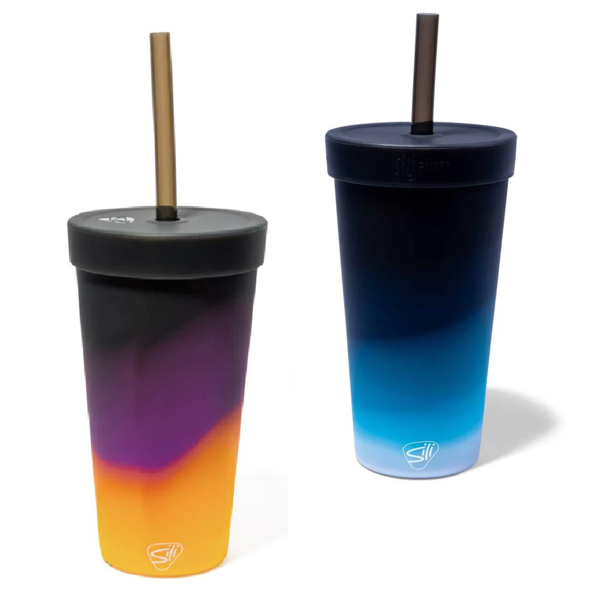 Silipint: Silicone 22oz Straw Tumblers: 2 Pack - Sun Storm & Moon Beam ...