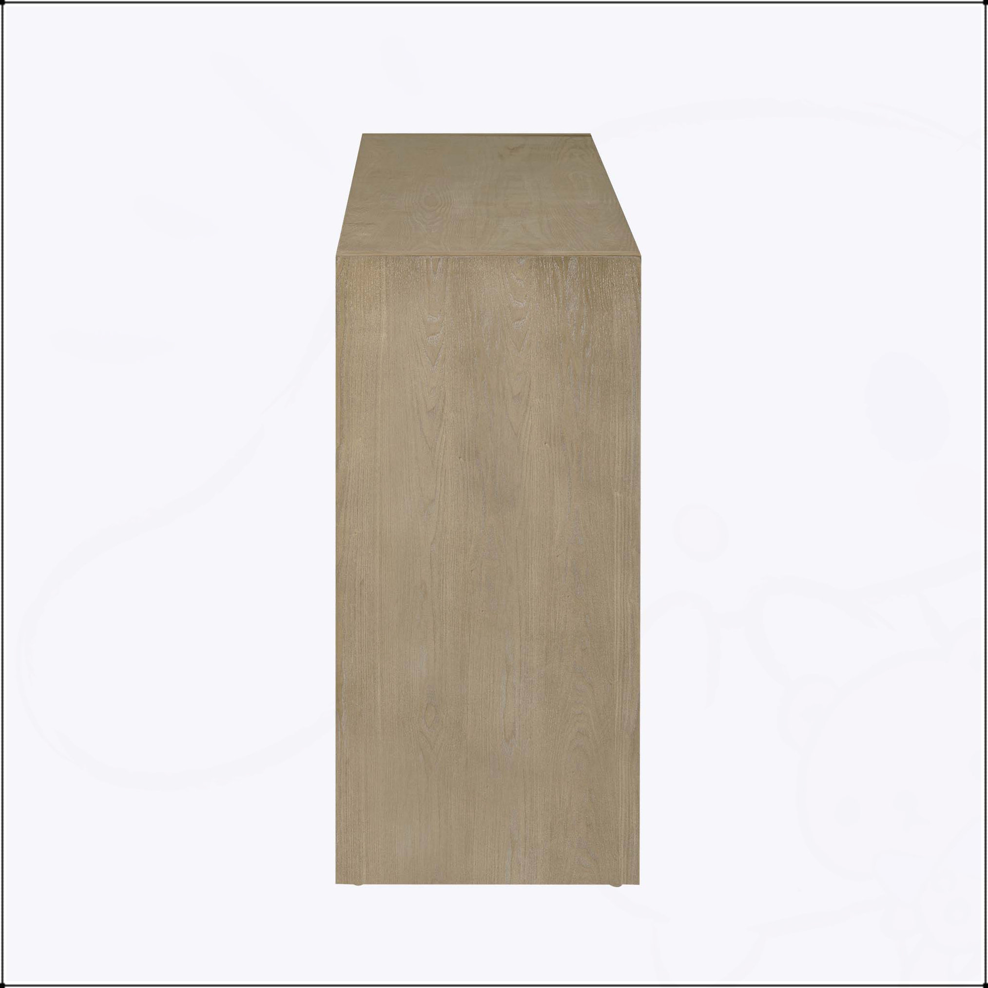 Latitude Run® 60 Inch 3-Door Sideboard with 3 Drawers - Ash Veneer MDF, Semi-Open Shelf & Center ...