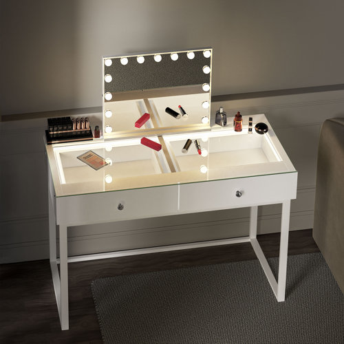 Glass Top Dressing Tables You'll Love | Wayfair.co.uk