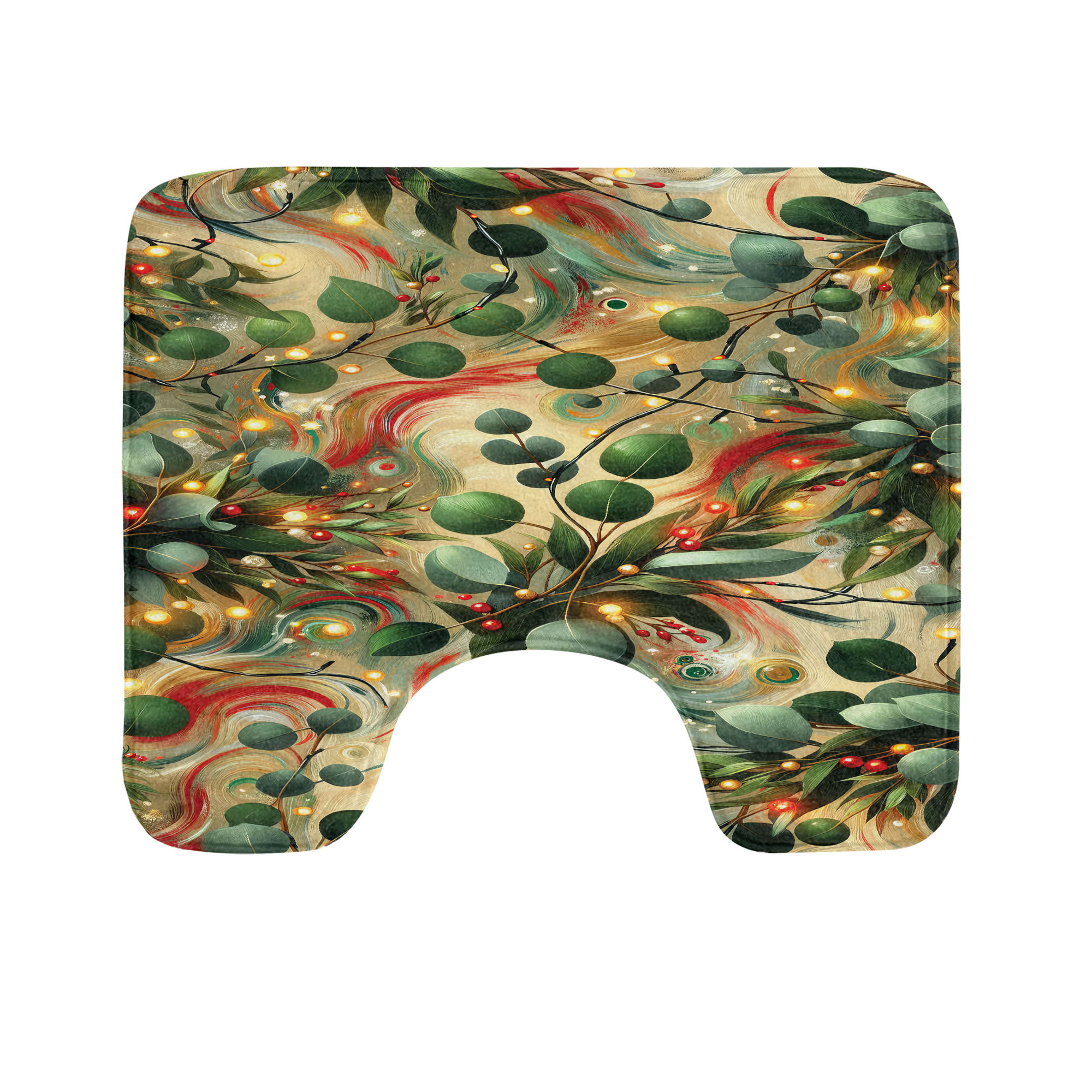 Ophelia & Co. Christmas Toilet Mat U-Shape Bathroom Rug 20" Laurel ...