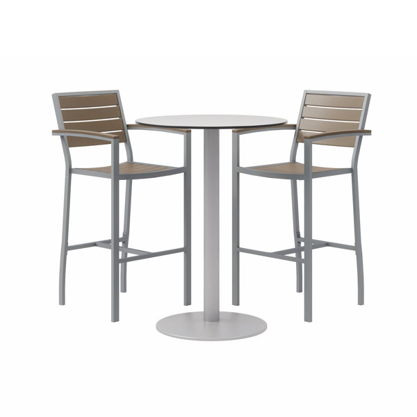 KFI Studios Eveleen Set 36" L Round Plastic/Acrylic Breakroom Table ...