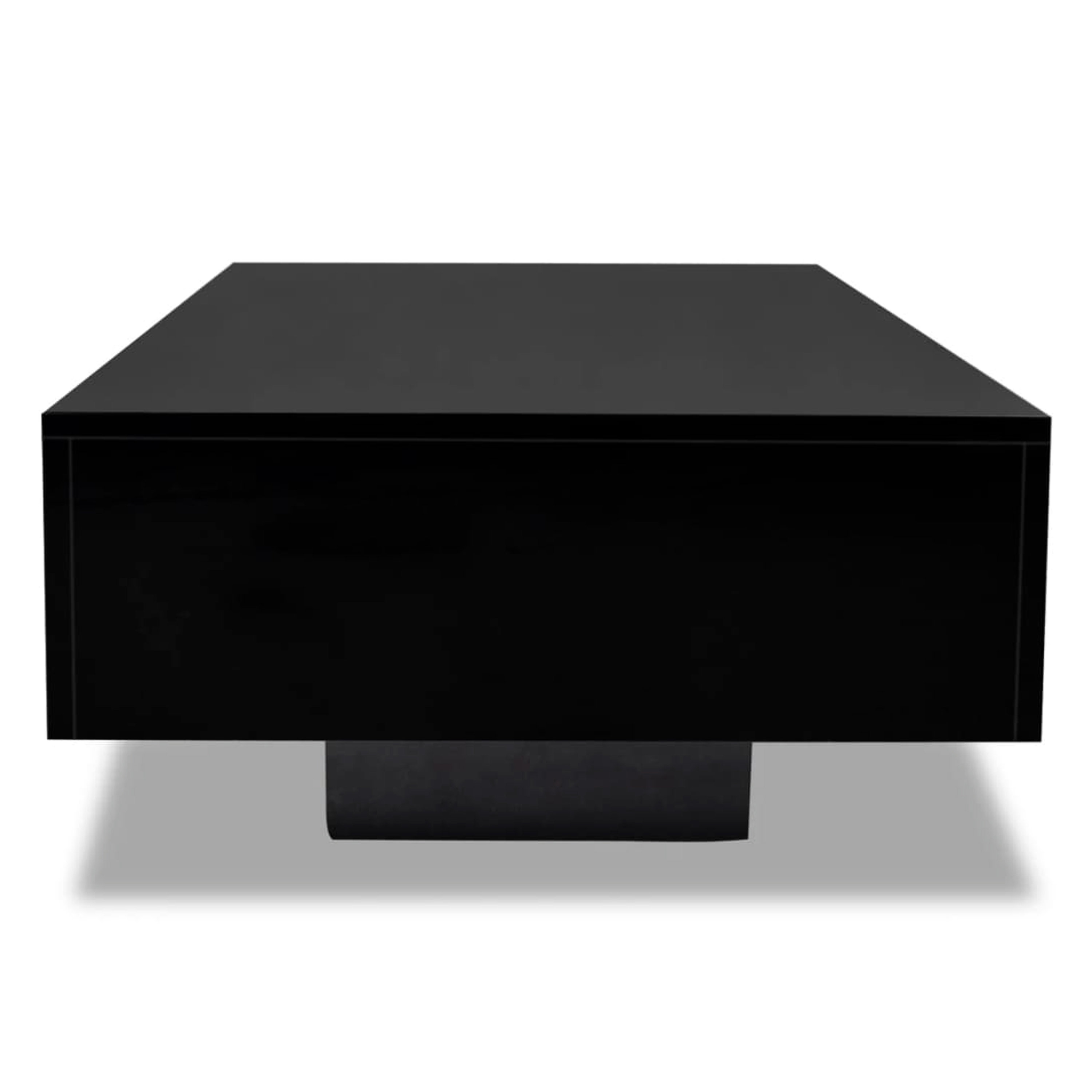 Benjara Coffee Table, Rectangular Platform, 34 Inch Modern High Gloss ...