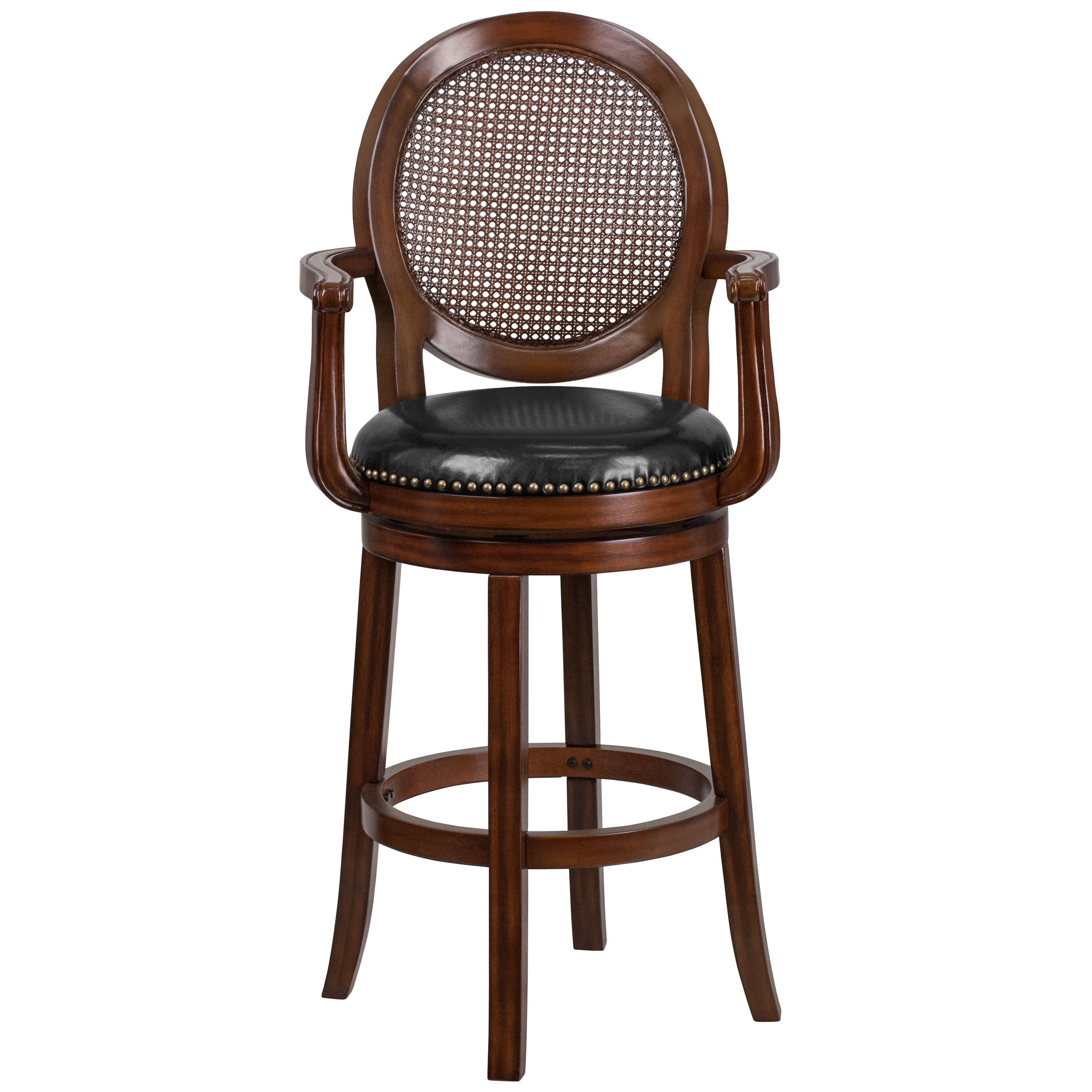 Darby Home Co Nyo Wood Transitional Style Dining Stool with Arms, Woven ...